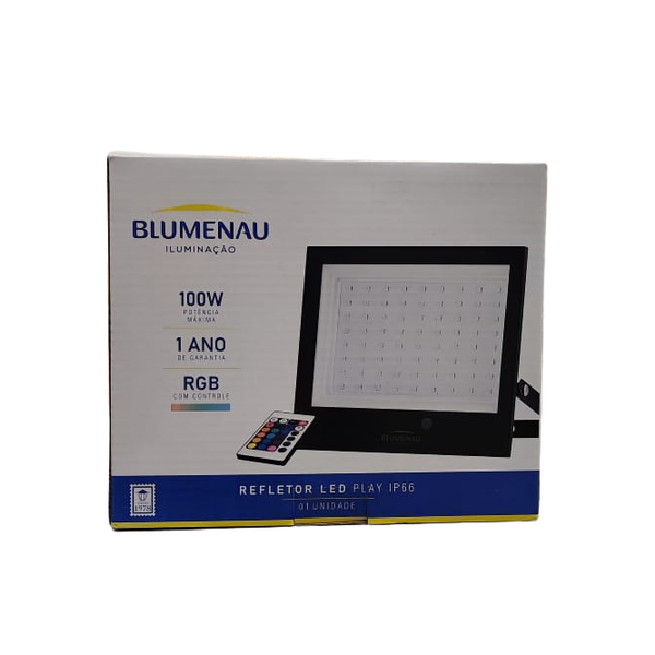 Refletor LED Preto 100W RGB IP66 Bivolt Blumenau
